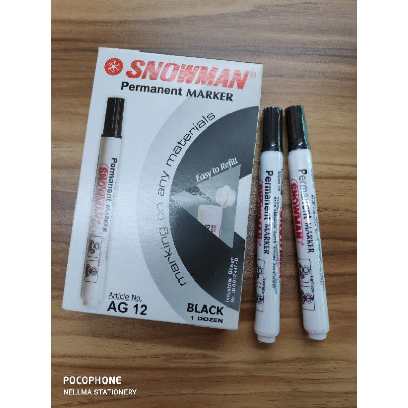 Jual Spidol Snowman Permanent AG 12 Permanent Marker (satuan) | Shopee ...
