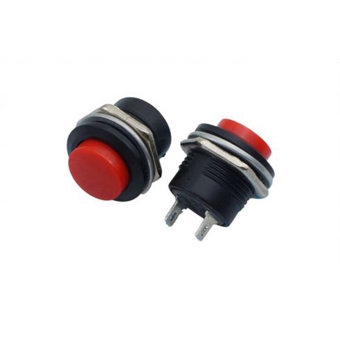 Jual MOMENTARY PUSH BUTTON AC 125V 250V R13-507 RED ROUND CAP BUTON ...