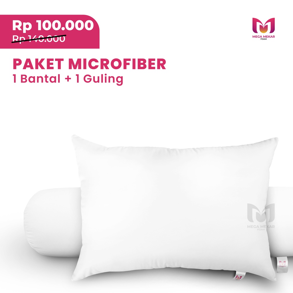 Jual Paket 1 bantal + 1 Guling Bulu Angsa Pillow Hotel By Mega Mekar Foam | Shopee Indonesia