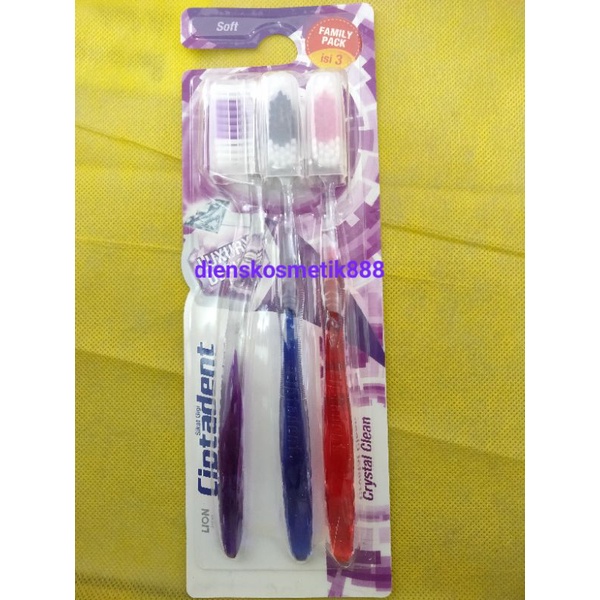 Jual Sikat gigi CIPTADENT Family pack Soft Crystal Clean isi 3 | Shopee ...