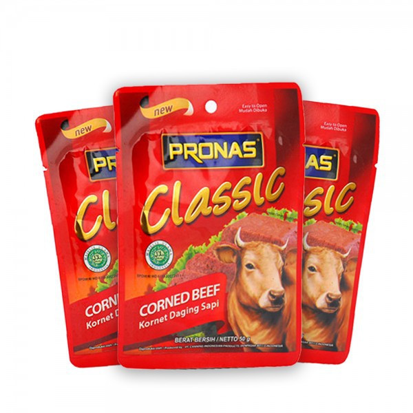 Jual KORNET SAPI CORNED BEEF PRONAS 50 GR SACHET | Shopee Indonesia