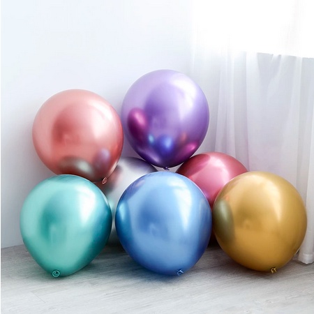 Jual ( 5 INCH ) GROSIR BALON LATEX 5 INCH SINGLE CHROME 1 Bungkus isi ...