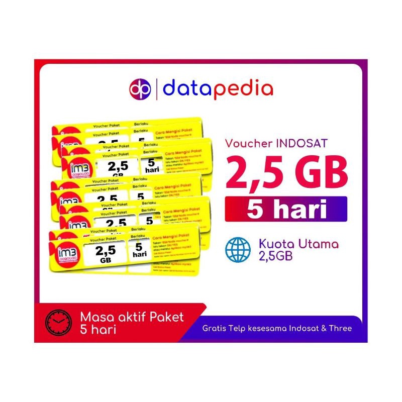 Jual Voucher indosat 2,5 GB 5hari (Jatim) | Shopee Indonesia