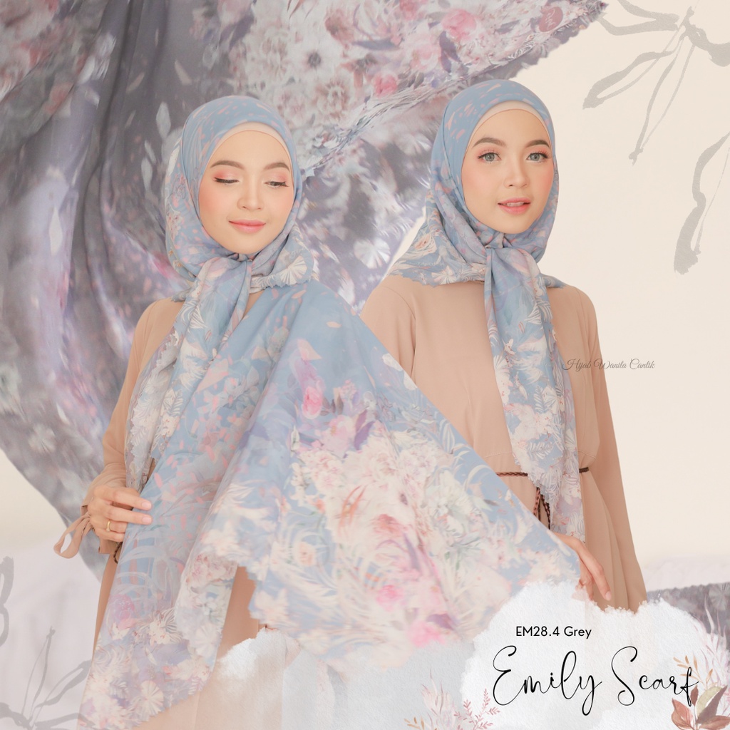 Jual Hijabwanitacantik - Emily Scarf Polycotton Voal Grey | Hijab ...