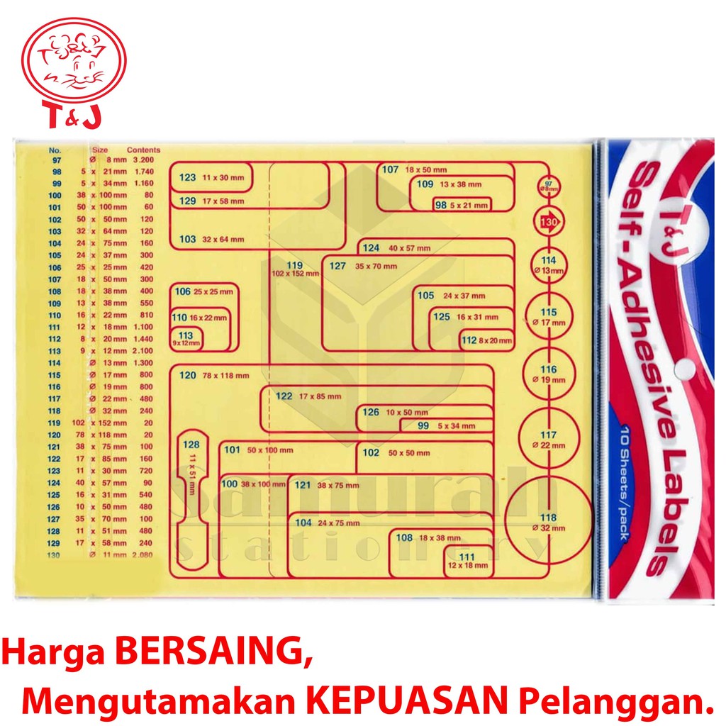 Jual Label Stiker Tom & Jerry / Sticker Tempel TJ No 99 100 103 104 105 107 108 109 112 120 121 ...