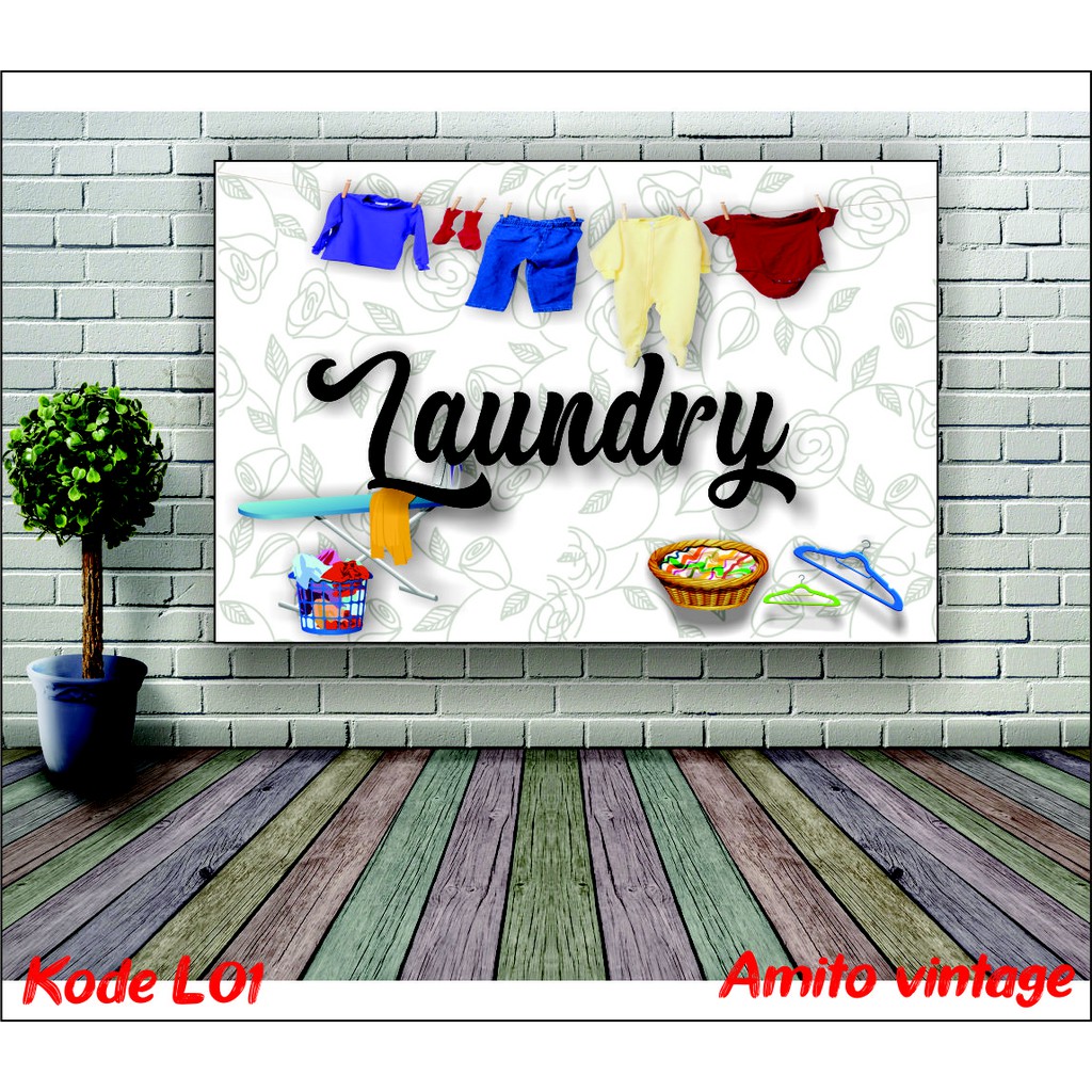 Jual Poster Hiasan Dinding Bingkai Wall Decor Laundry | Shopee Indonesia