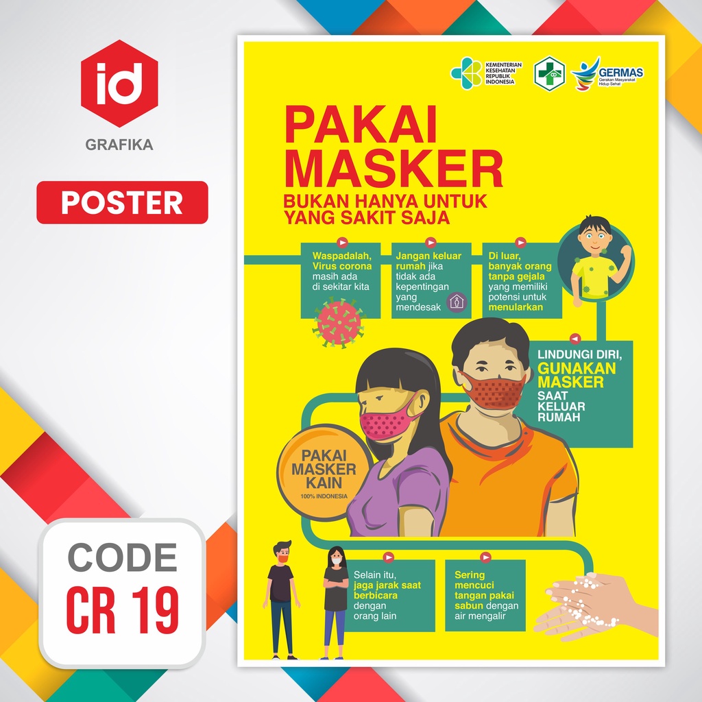 Jual Poster Kesehatan || Poster Pakai Masker || Poster Covid-19 ...