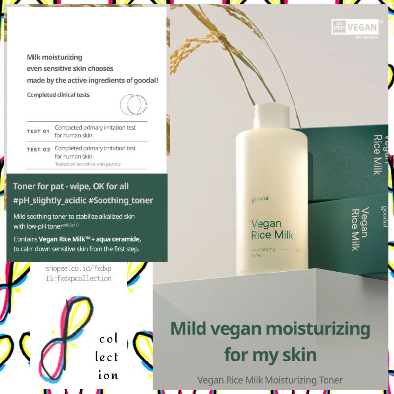 Jual goodal Vegan Rice Milk Moisturizing Toner 300ml | Shopee Indonesia