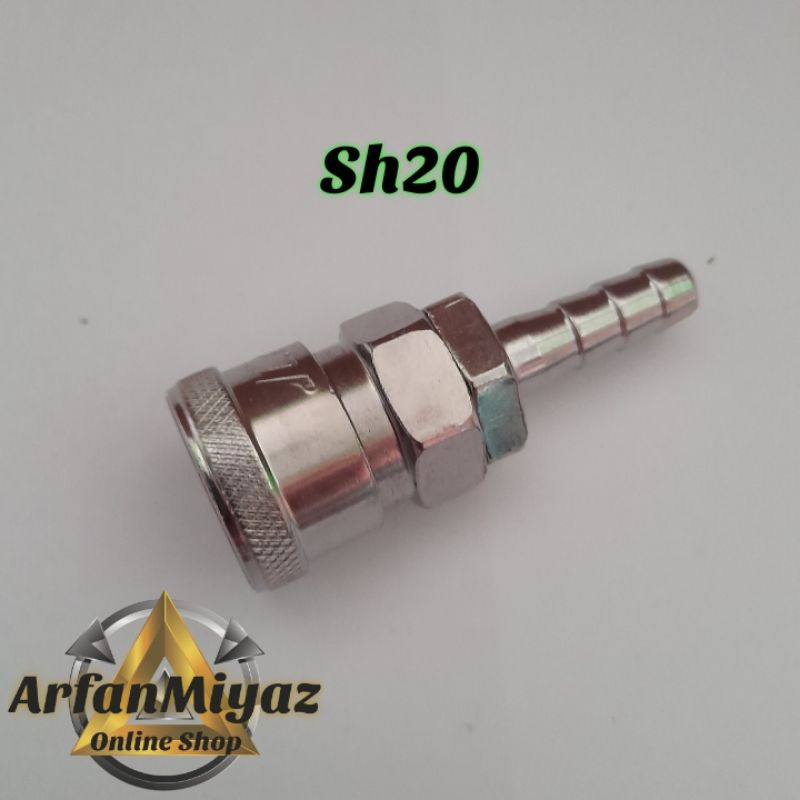 Jual Quick Coupler Male Dan Female 1/4 Sambungan Selang Angin Kompresor Ukuran Sm20 / Sp20 ...