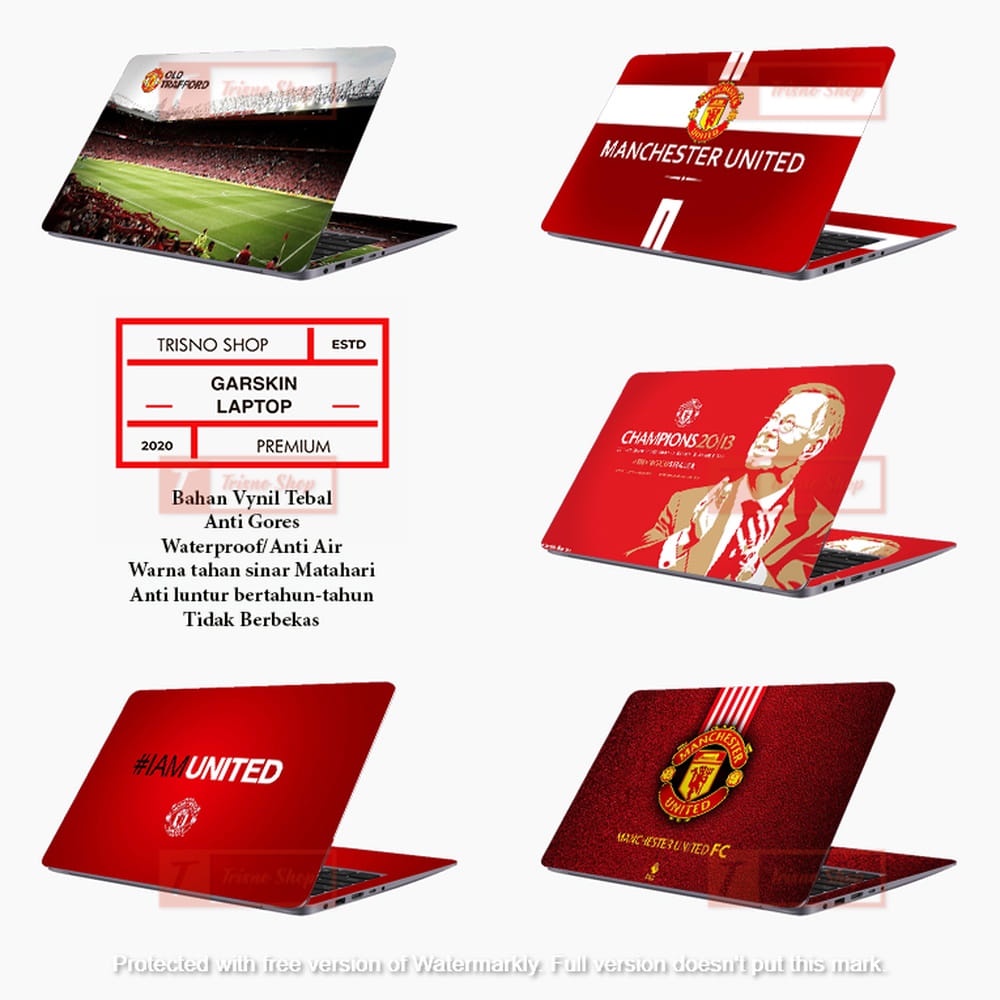 Jual Stiker Laptop | Garskin Laptop | Manchester United + Laminasi ...