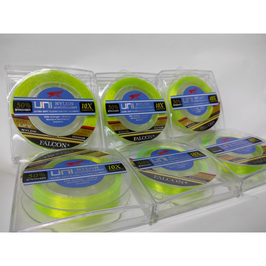 Jual Senar Pancing Falcon Uni Nylon 275yard yellow fluo | Shopee Indonesia