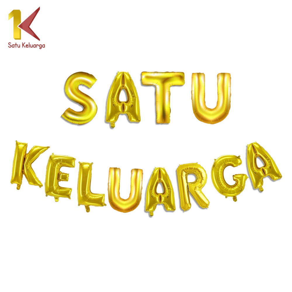 Jual Satu Keluarga Balon Huruf Gold C390 Balon Nama Ulang Tahun Foil ...