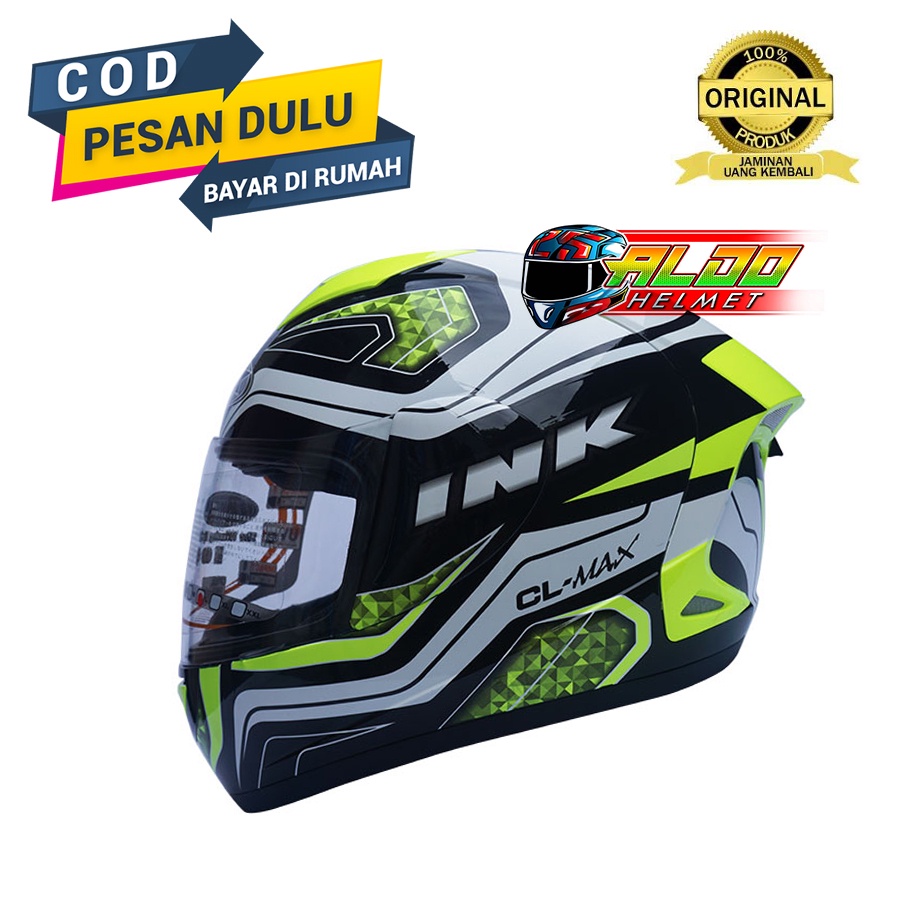 Jual INK CL MAX MOTIF SERI 5 BLACK WHITE YELLOW FLUO ORIGINAL | HELM | INK Full face | Shopee ...