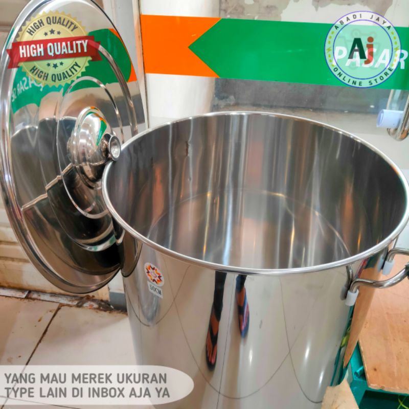 Jual panci stainless steel super tebal ukuran 50cm / 100 liter | Shopee ...