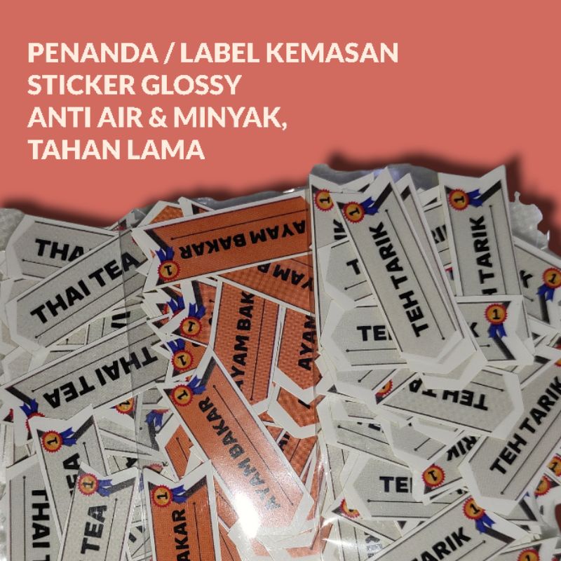 Jual Sticker Label Kemasan Glossy Anti Air 50pcs | Label Ayam Bakar ...