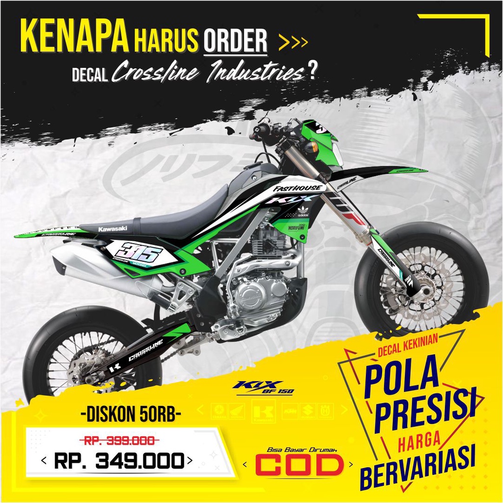 Jual Decal KLX BF Sticker KLX BF 150L Hijau hitam Murah dan Terlengkap ...