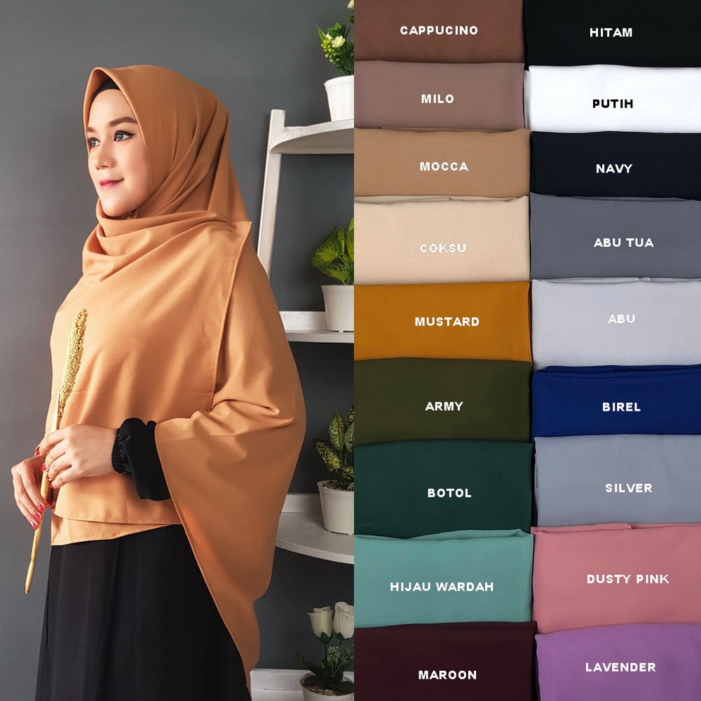 Jual 130x130cm Kerudung Jilbab Hijab Segi Empat Persegi Segiempat Jumbo ...