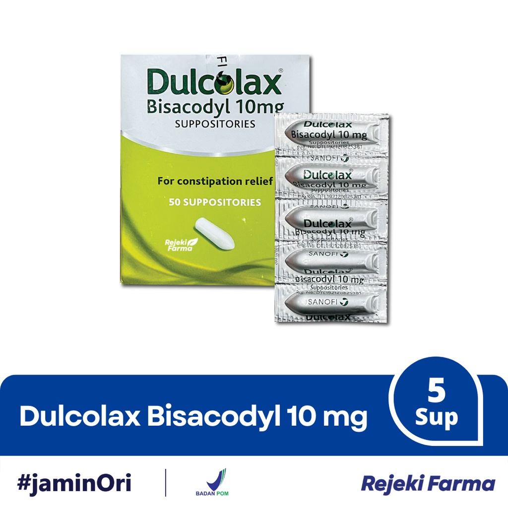 Jual Dulcolax Bisacodyl 10mg - 1 Strip 5 Suppositories / supositoria 10 ...