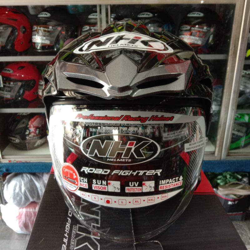 Jual HELM NHK PREDATOR CRYPTON hitam met halface | Shopee Indonesia