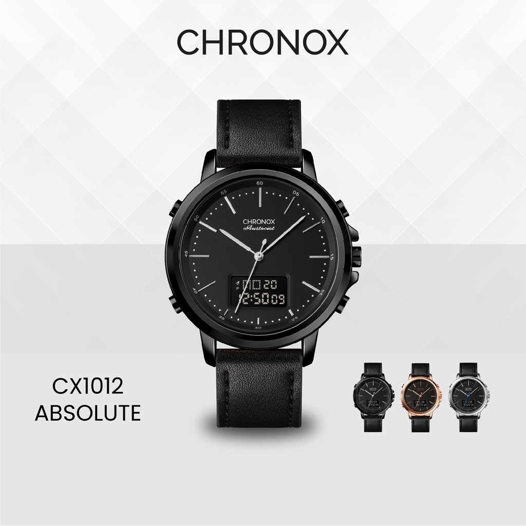 Jual CHRONOX Jam Tangan Pria Kulit Analog Digital - CX1012 ABSOLUTE ...