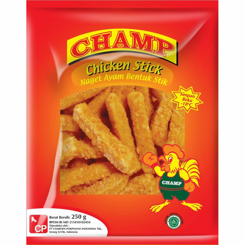Jual NAGET CHAMP CHICKEN STICK 250GRAM/NAGET AYAM/ENAK/GURIH/MURAH ...