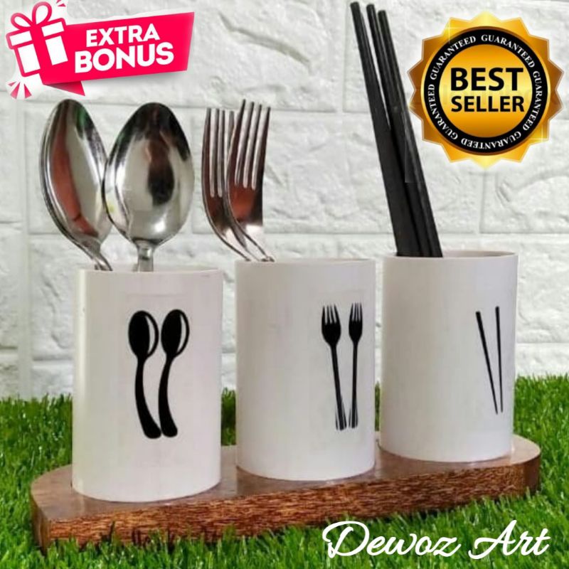 Jual tempat sendok/tempat sendok garpu/tempat sendok estetik/rak sendok ...