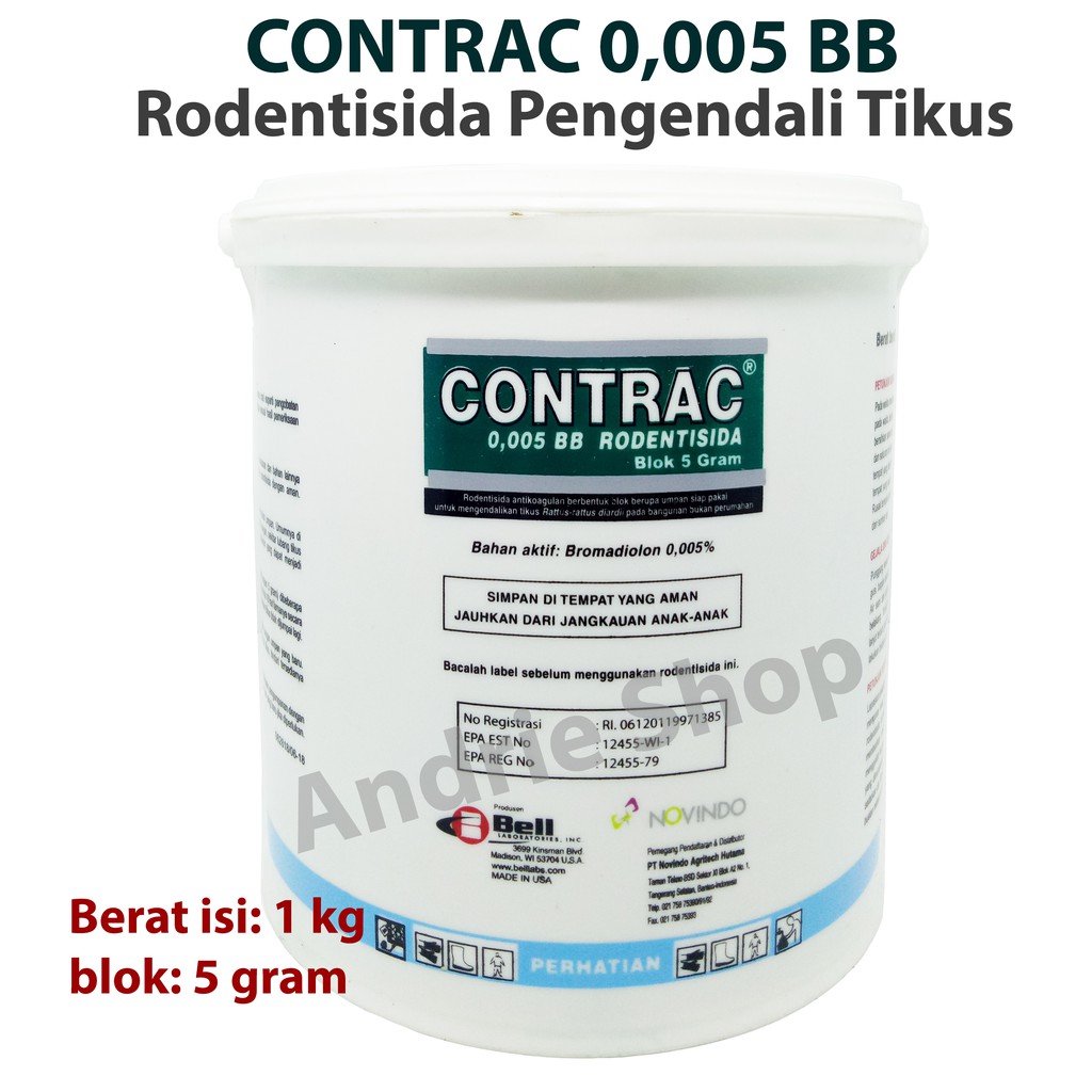 Jual CONTRAC 0.005 BB Rodentisida Pengendali Tikus berbentuk Atraktan ...