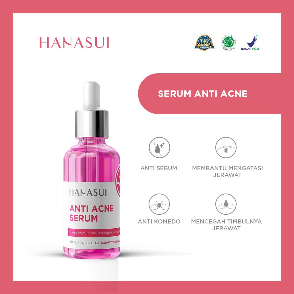 Jual HANASUI Anti Acne Serum - Serum Acne - 20ml (PINK) | Shopee Indonesia
