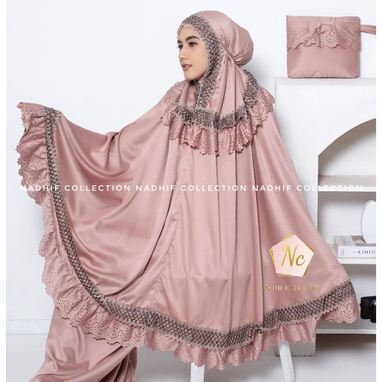 Jual Mukena Dewasa Emily Rempel Laser Cut Renda Turkey | Shopee Indonesia