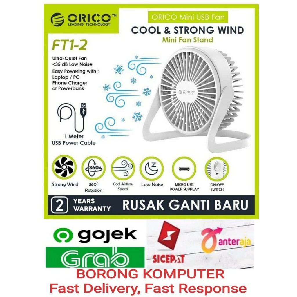Jual Mini Desk Fan ORICO FT1-2 USB Kipas Angin Portable - Original ...