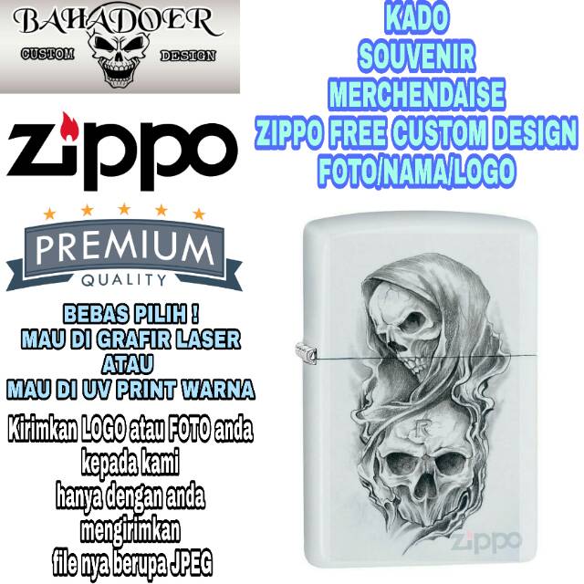 Jual ZIPPO CUSTOM DESAIN LOGO DAN FOTO DI GRAFIR LASER ATAU DI UV PRINT ...