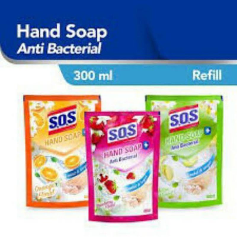 Jual Sabun Cuci Tangan SOS Hand Wash Refill 300ml (pcs) (400gr ...