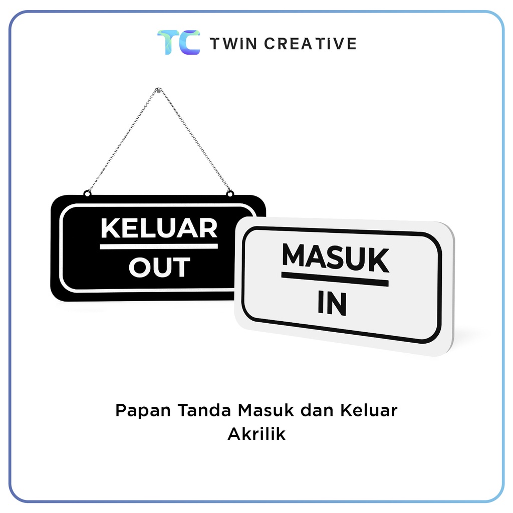 Jual Sign Notice In and Out Landscape Acrylic - Papan Tanda Masuk dan ...