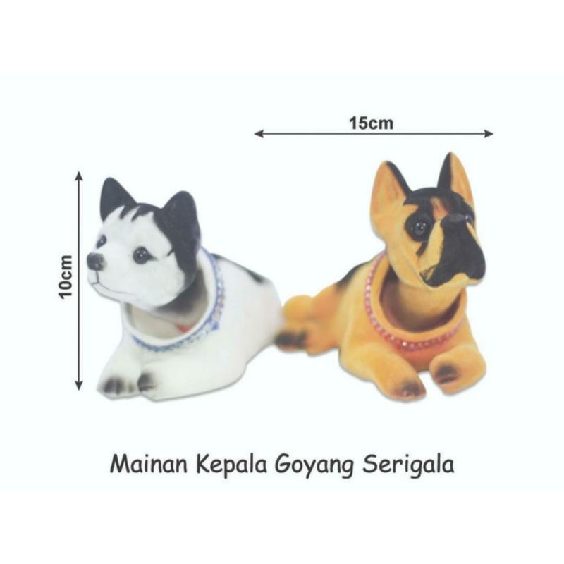 Jual boneka dashboard mobil serigala bull dog kepala goyang | Shopee ...