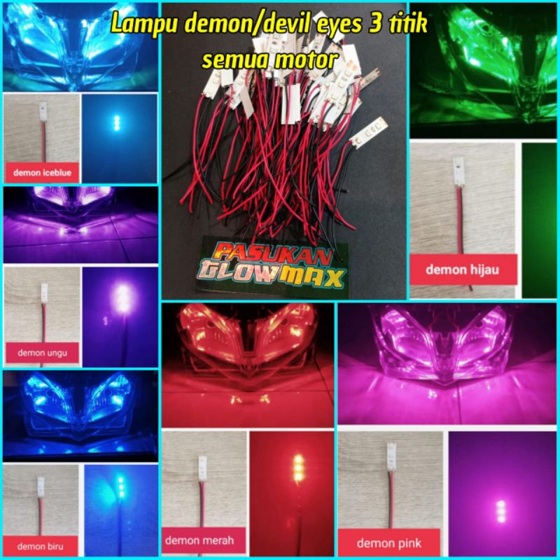 Jual lampu devil eyes lampu demon 3 titik dan 6 titik harga 1 biji ...