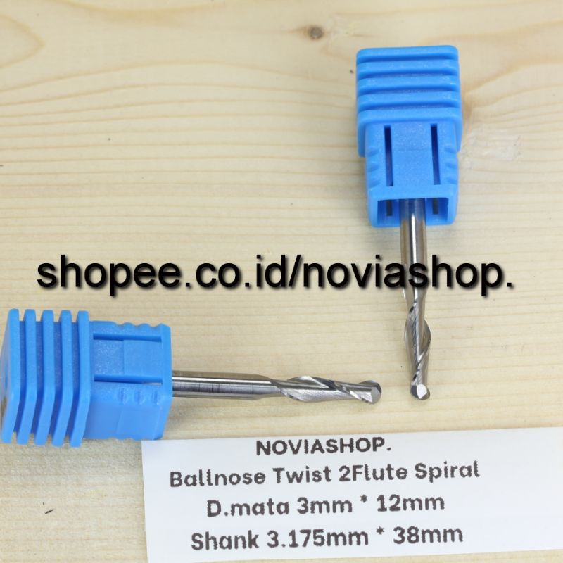 Jual Mata router CNC Ballnose Twist 2Flute Spiral untuk kayu acrylic ...