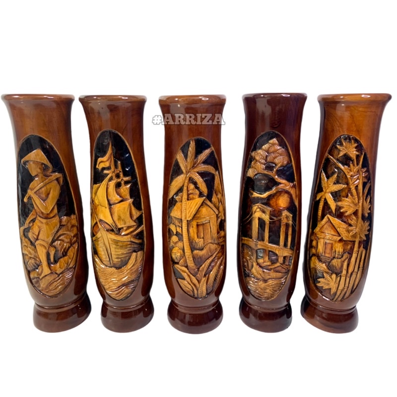 Jual VAS BUNGA / POT BUNGA / TEMPAT PAYUNG / GUCI KAYU JATI ASLI MOTIF ...