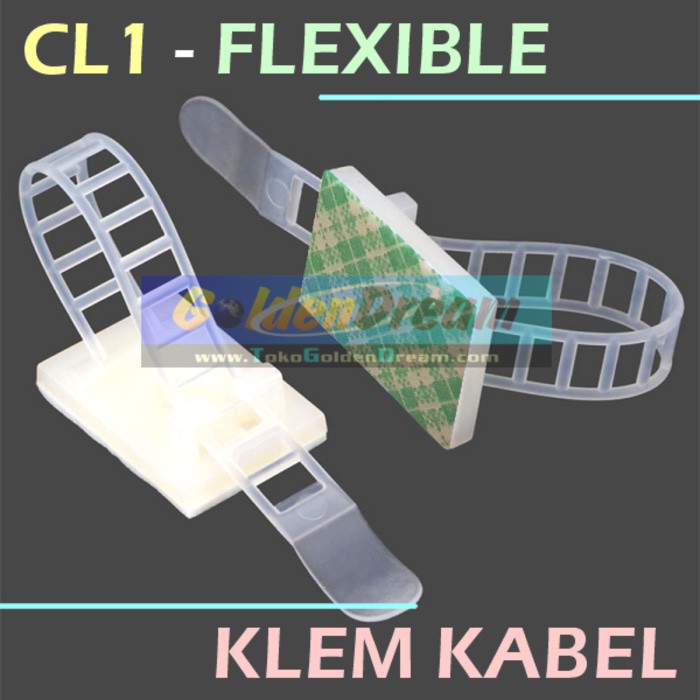 Jual CL1 Flexible Cable Tie Holder Wire Clamp Kabel Klem Clip Pengikat ...