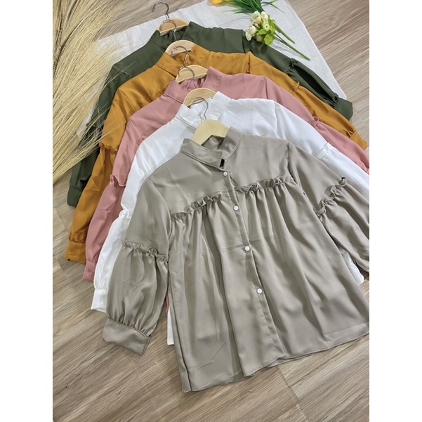 Jual RUFFLE BLOUSE / syakila / baju kerja / blouse kekinian /baju lucu ...