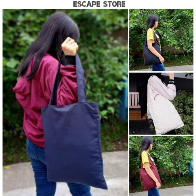 Jual Tote Bag Polos Bahan Kanvas Tebal Dengan Resleting | Shopee Indonesia