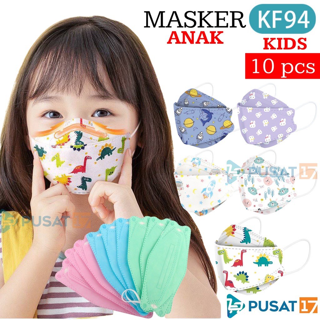 Jual [ECER] MASKER KF94 ANAK EVO MOTIF 3PLY MASKER MEDIS KIDS KOREA ...