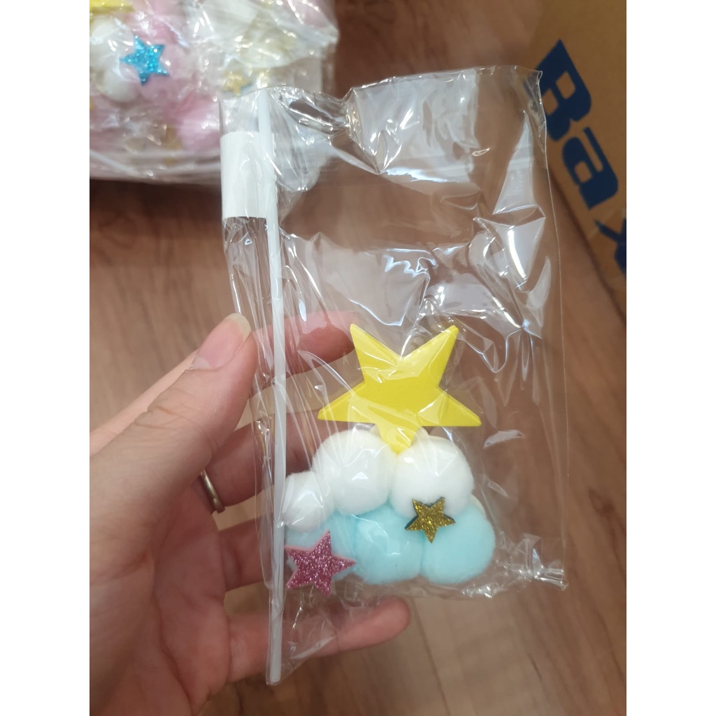 Jual Cake Topper Pom Awan&Bintang - Dekorasi Kue Ulang Tahun | Shopee ...