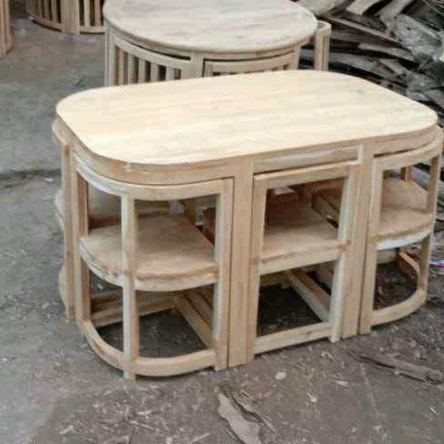 Jual Meja Makan Minimalis Oval Kayu Jati 6 Kursi | Shopee Indonesia
