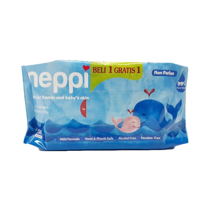 Jual NEPPI Hand and Mouth Baby Wipes / Tissue Basah 50's | Shopee Indonesia