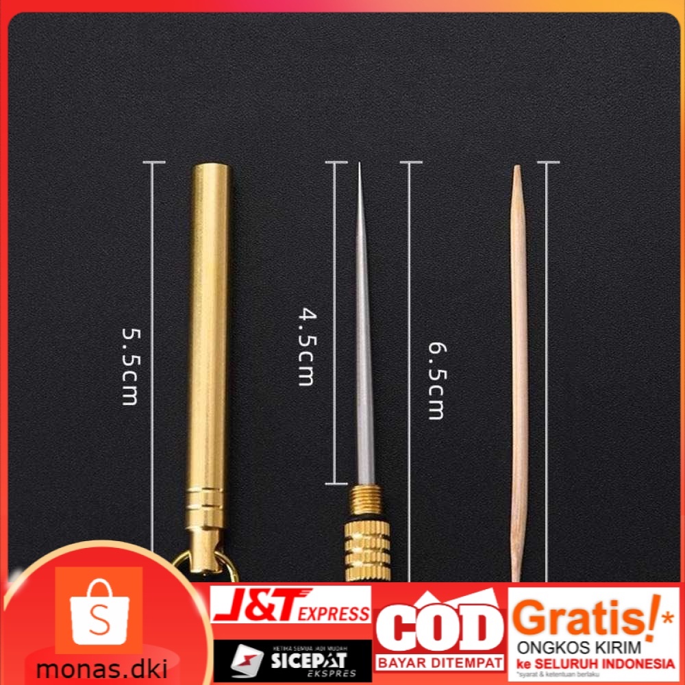 Jual Tusuk Gigi EDC Toothpicks Titanium Tube - LIN58 | Shopee Indonesia