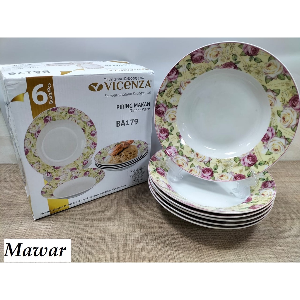 Jual Vicenza Piring Makan 9 inch (6 pcs) BA 179 / Piring Lontong ...