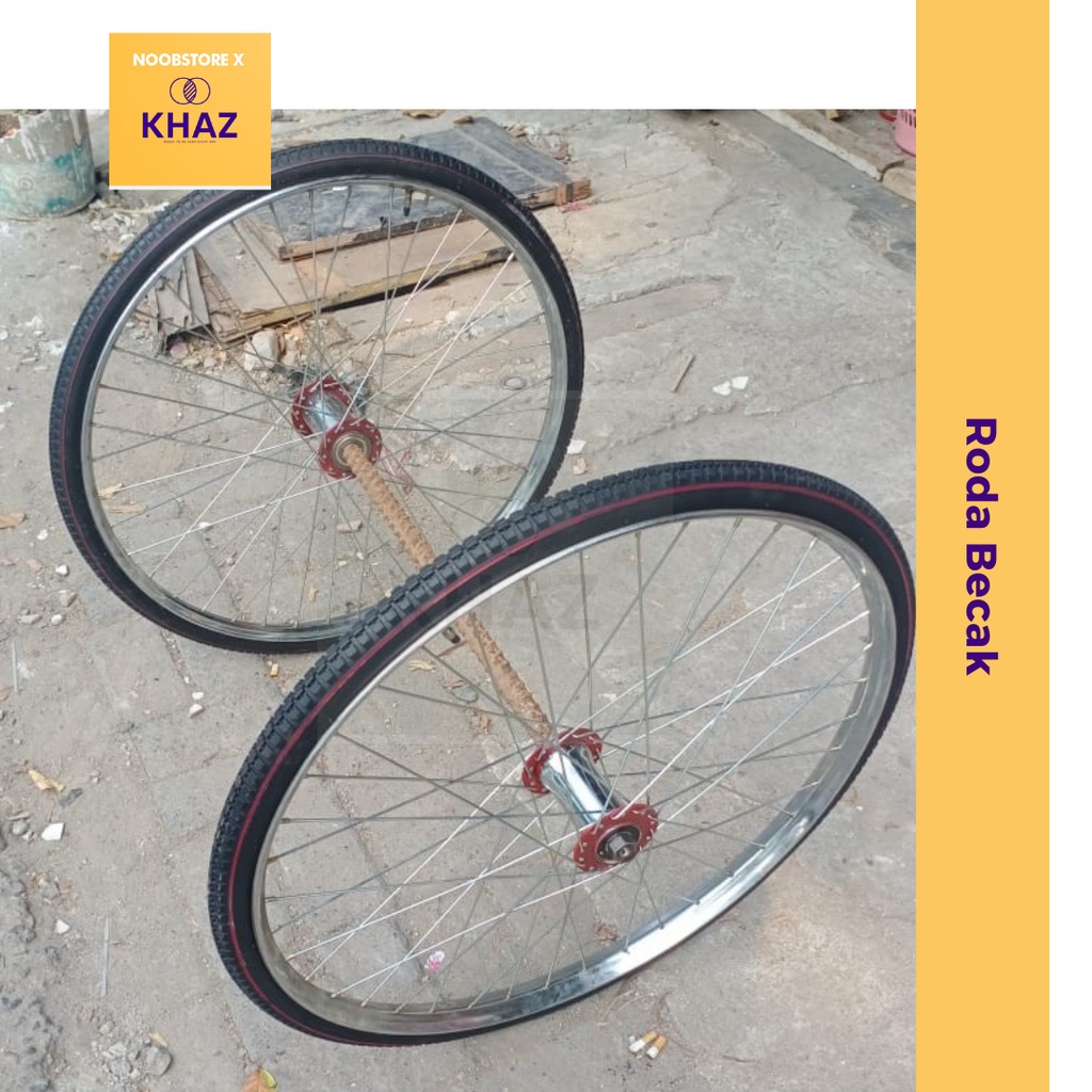 Jual Roda Becak Jari Jari Set dengan besi AS (Roda Becak + as) | Shopee ...