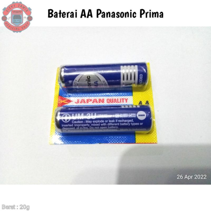 Jual Baterai Panasonic Prima Size AA / A2 1.5V untuk Jam Dinding Remot ...