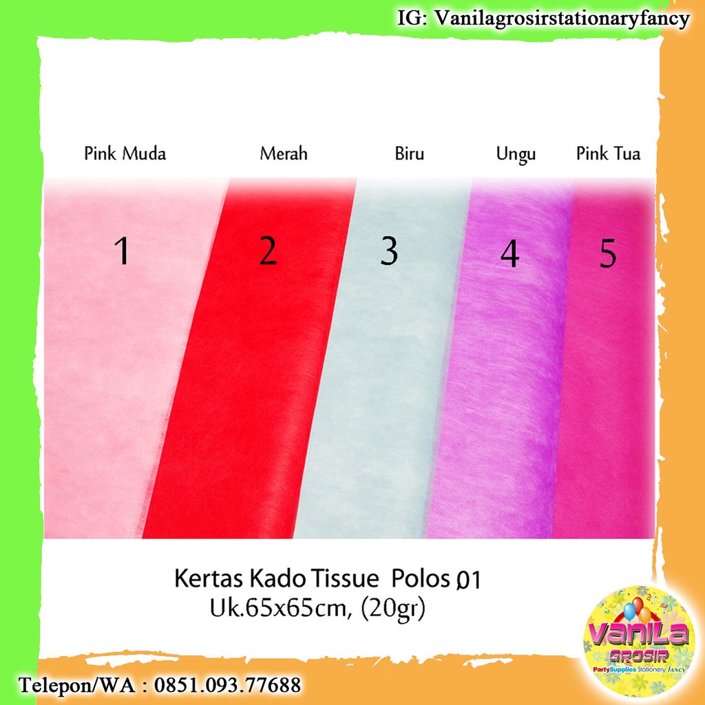 Jual 1 lembar kertas kado tissue, kertas kado bucket bunga,wrapping ...