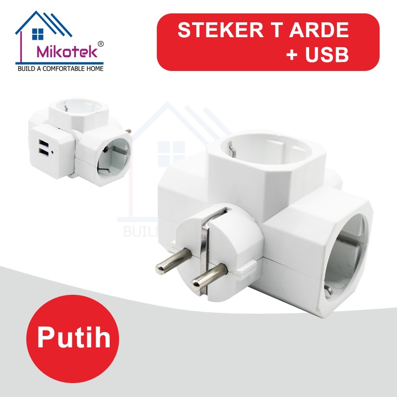 Jual MIKOTEK Steker T Arde + USB MT-7899U | Shopee Indonesia